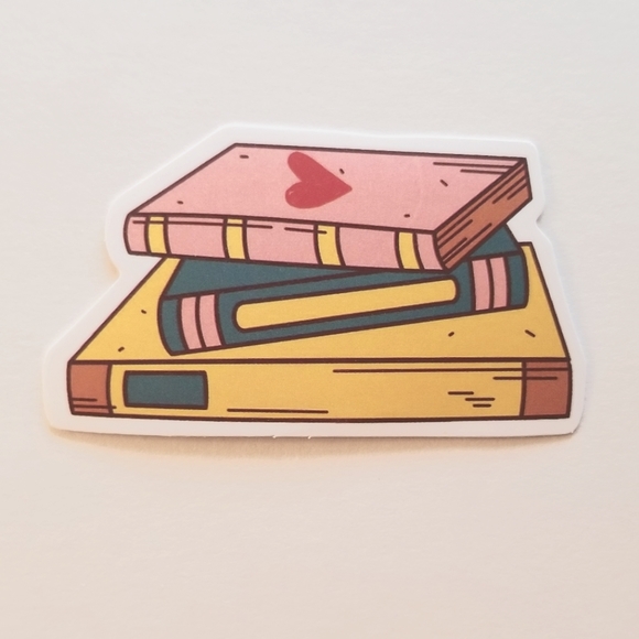 Design | 110 Stack Of Books Sticker | Poshmark